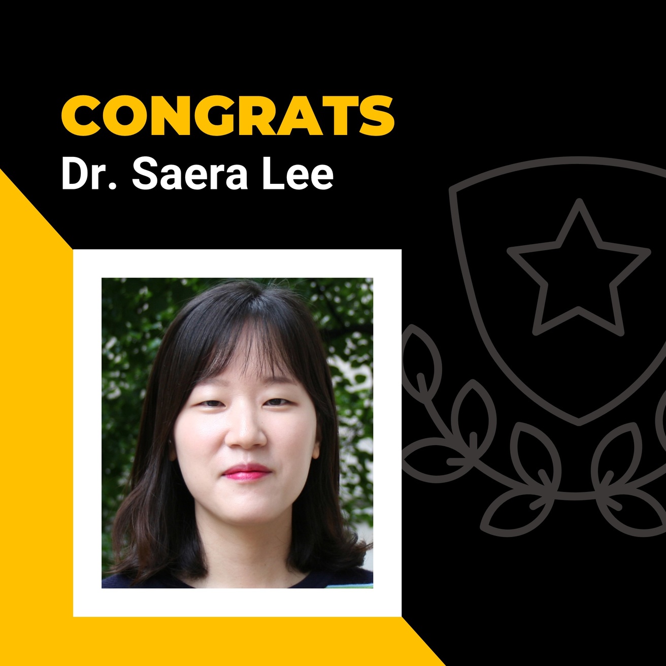 Congratulations Dr. Saera Lee | Political Science - College of Liberal ...